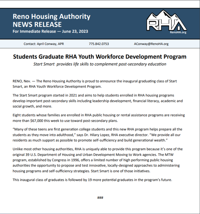 Students Graduate RHA Youth Workforce Development Program - rha